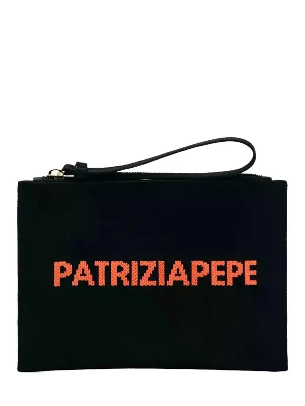 Patrizia Pepe Logo-intarsia Pouch - Black