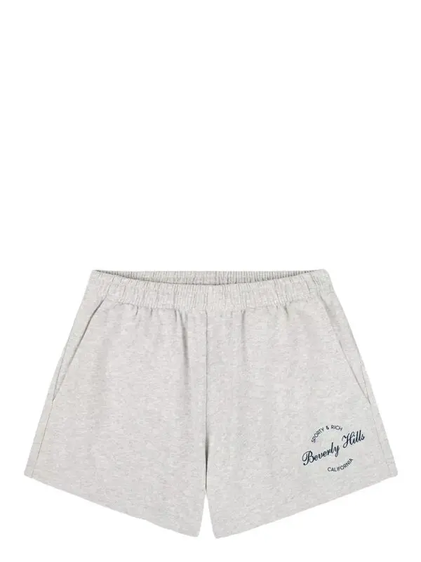SPORTY & RICH Beverly Script Shorts - Grey