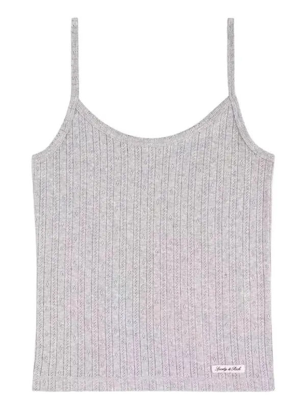 SPORTY & RICH Logo Patch Tank Top - Grey