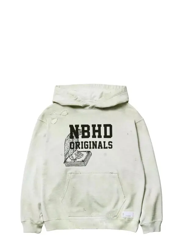 NEIGHBORHOOD Distressed Graphic-print Hoodie - Neutrals
