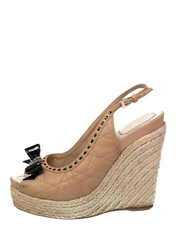 Dior 115mm Braided Wedge Heeled Sandals - Neutrals