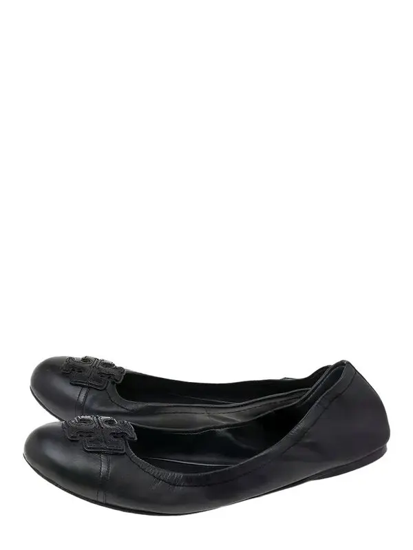 Tory Burch Logo-patch Ballet Flats - Black