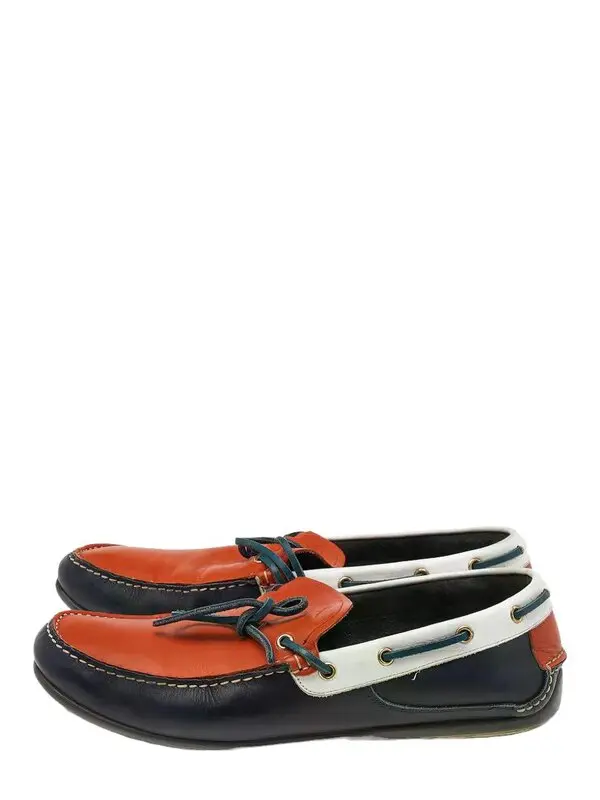 FERRAGAMO Leather Loafers With Bow Detailing - Blue