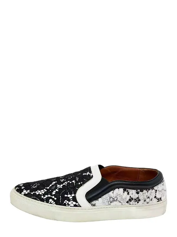 Givenchy Lace Leather Slip-on Sneakers - Black