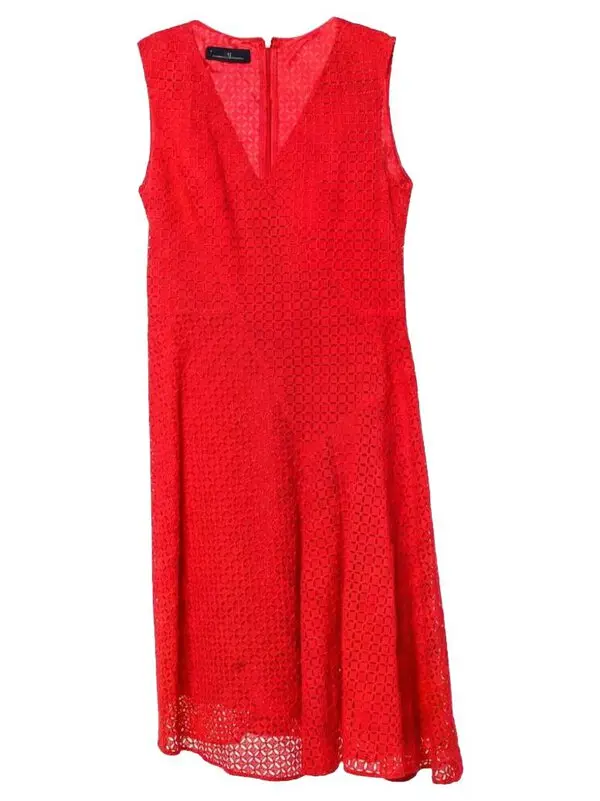 Carolina Herrera Lace Flare Dress - Red