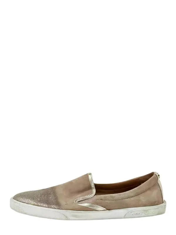 JIMMY CHOO Suede Leather Sneakers - Neutrals