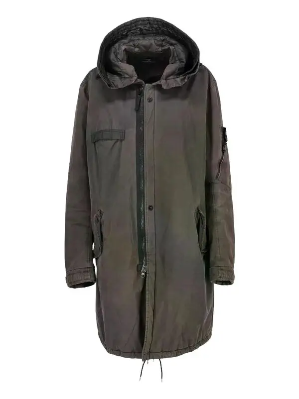 Stone Island Hooded Parka Coat - Grey