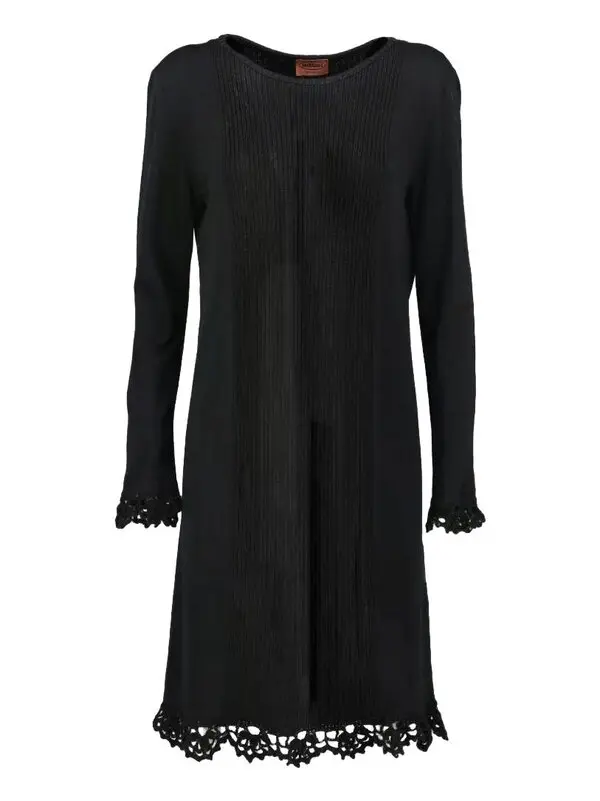 Missoni Crochet-trimmed Sequin Embellished Ribbed Dress - Black