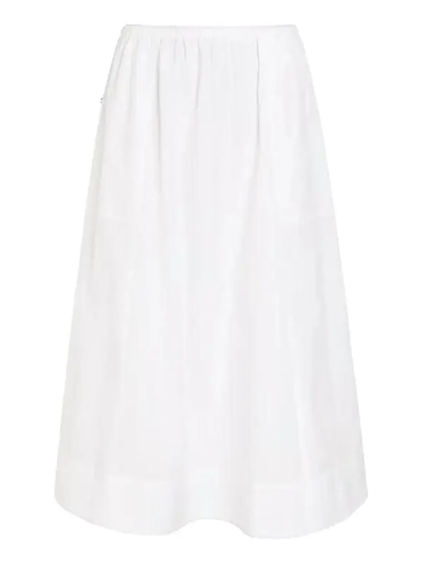 Vince Scalloped Hem Midi Skirt - White