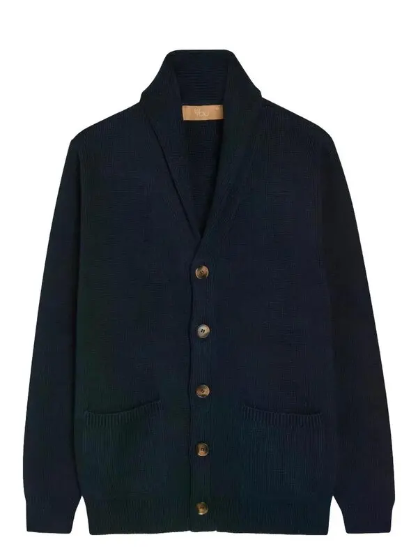 NOW YOU LIVE Carlton Buttoned Cardigan - Blue