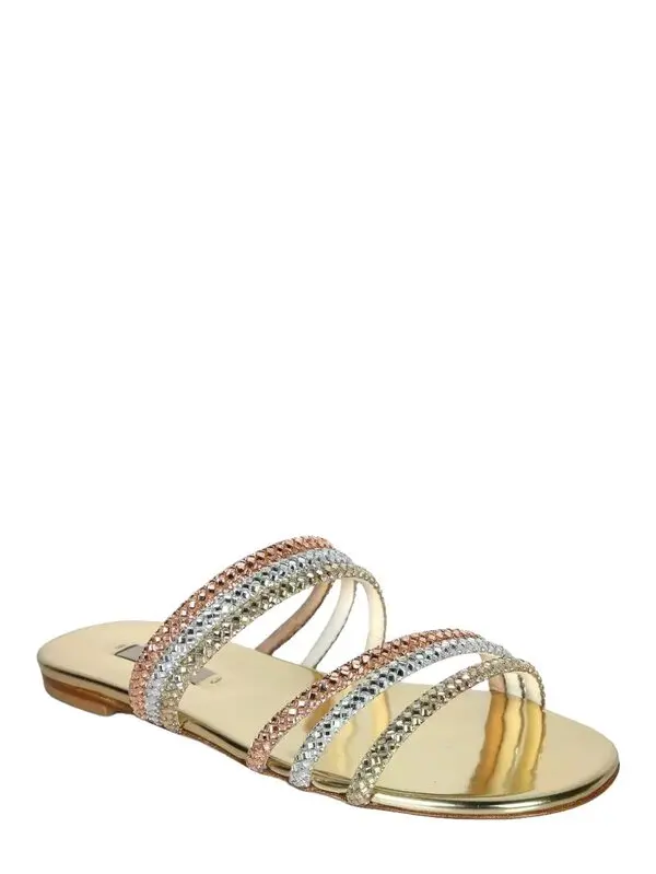 Casadei Androme Crystal-embellished Flat Sandals - Gold