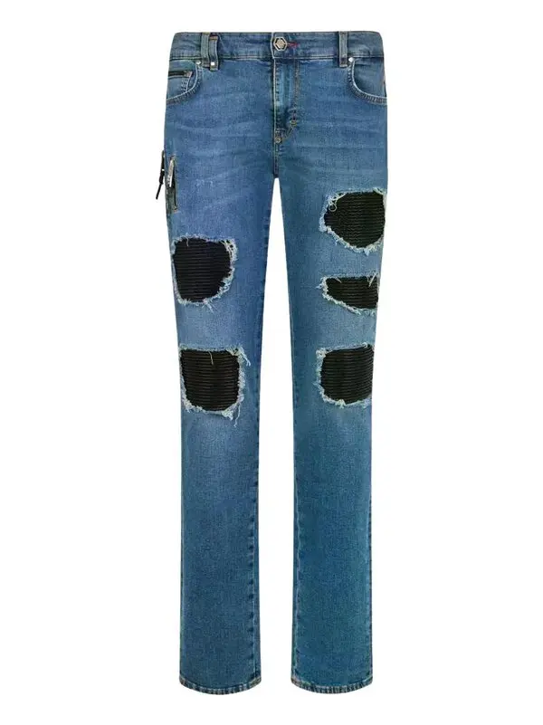 Philipp Plein Rockstar Ripped Jeans - Blue