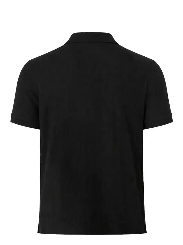 Guess Short-sleeve Logo-patch Polo Shirt - Black