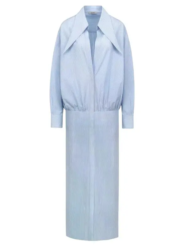 THE ARKOW Margot Striped Maxi Dress - Blue