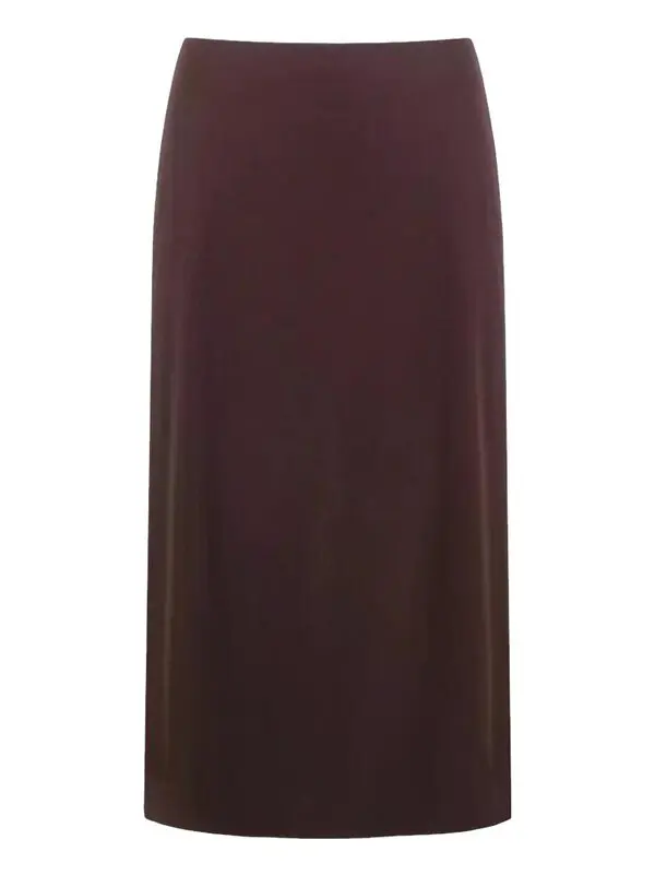 THE ARKOW Lily Side-slit Midi Skirt - Brown