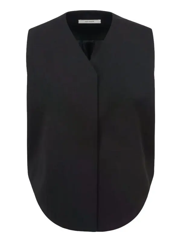 THE ARKOW Leah Curved-hem Vest - Black