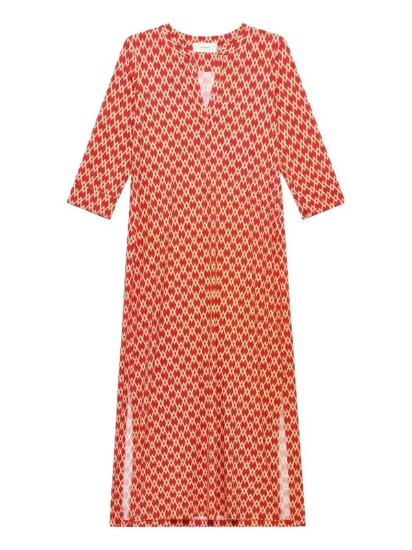 Malìparmi Diamond Glow Patterned Midi Dress - Red