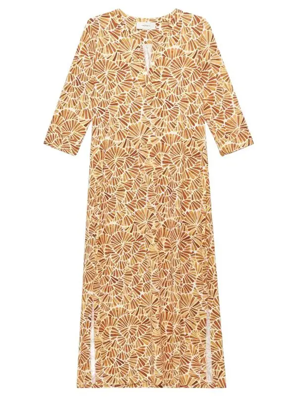 Malìparmi Shell Print Midi Dress - Orange
