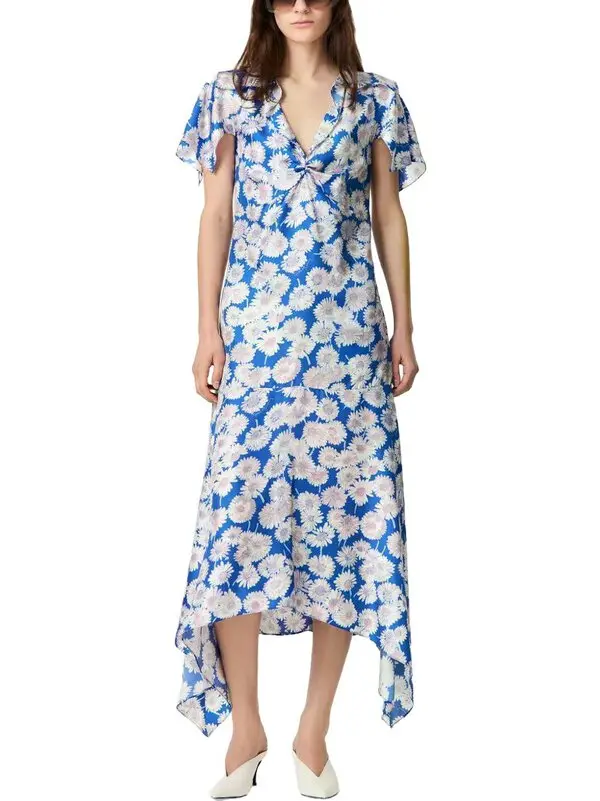 Stella McCartney Daisy Floral-print Silk Dress - Blue