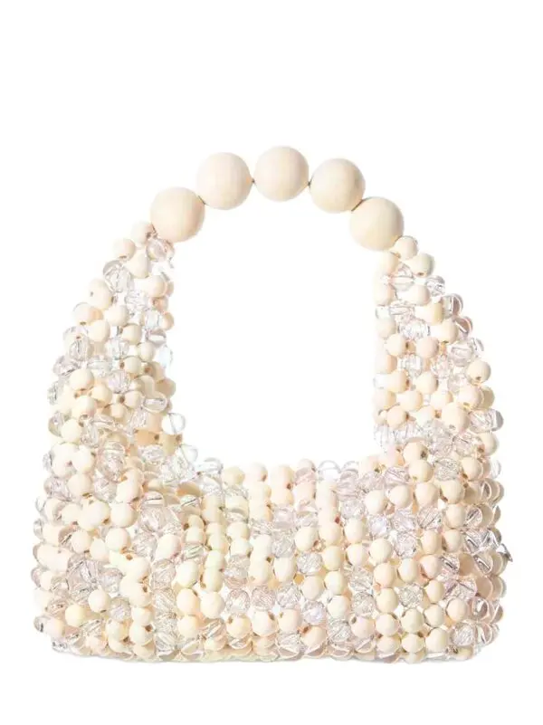 0711 TBILISI Jodie Beaded Tote Bag - Neutrals