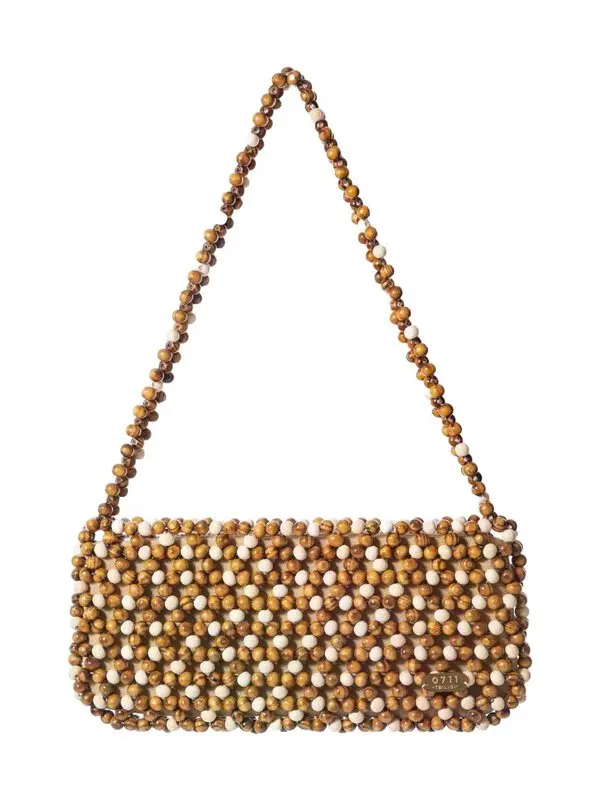 0711 TBILISI May Beaded Shoulder Bag - Brown