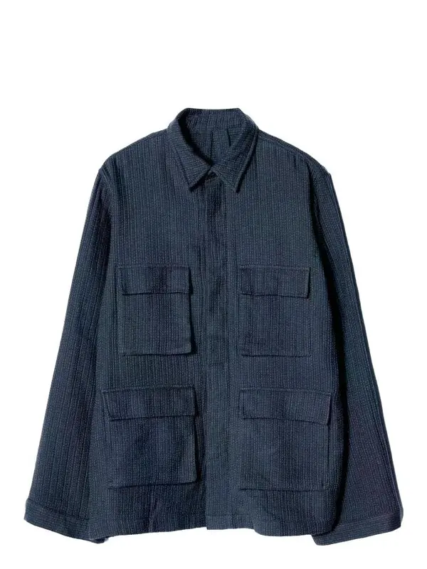 MAHARISHI Sashiko-stitch Pocket Shirt - Blue