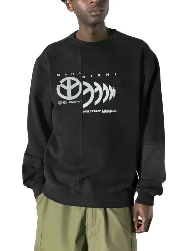 MAHARISHI Logo-print Panelled Sweater - Black