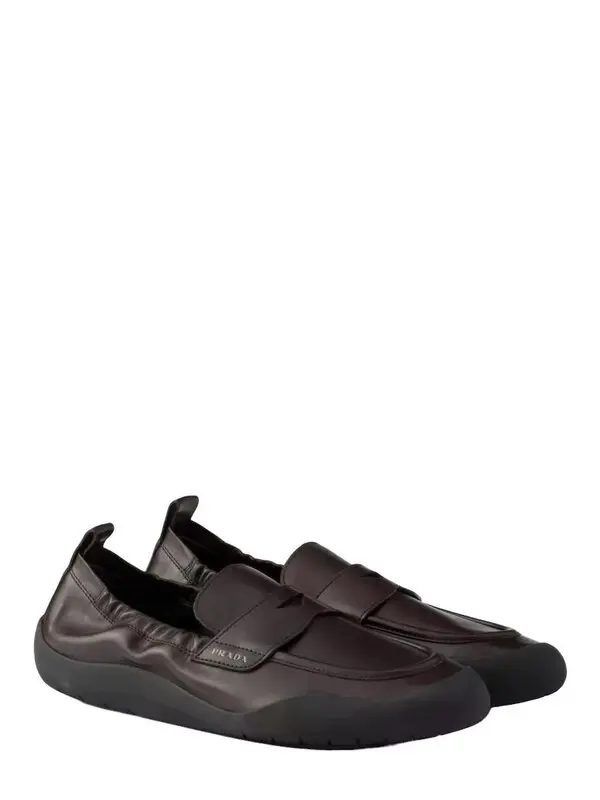 Prada Speedrock Leather Loafers - Brown