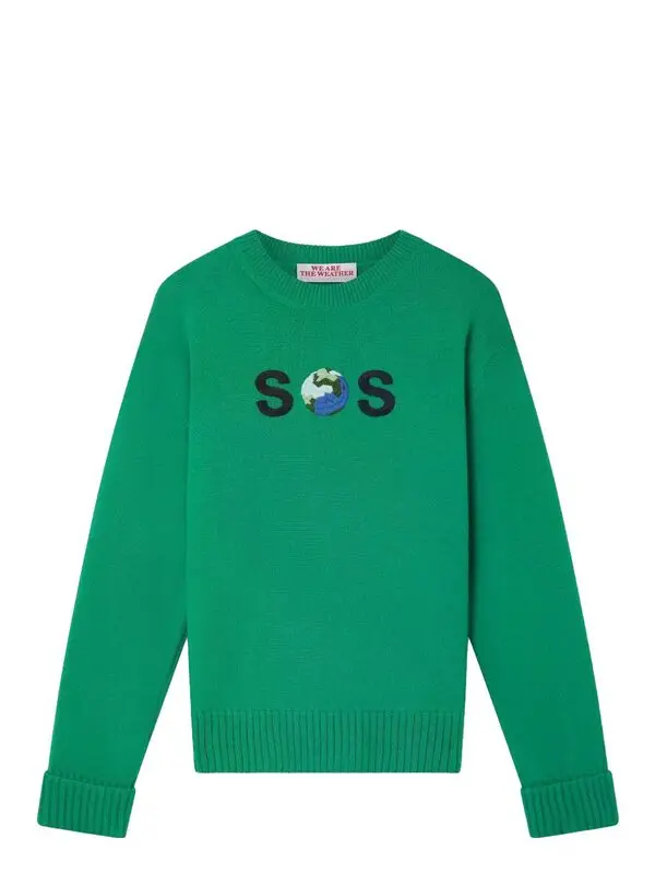 Stella McCartney Sos Embroidered Wool Sweater - Green