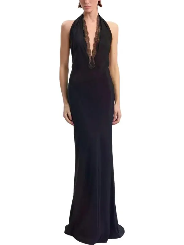 16Arlington Malena Lace-trim Gown - Black