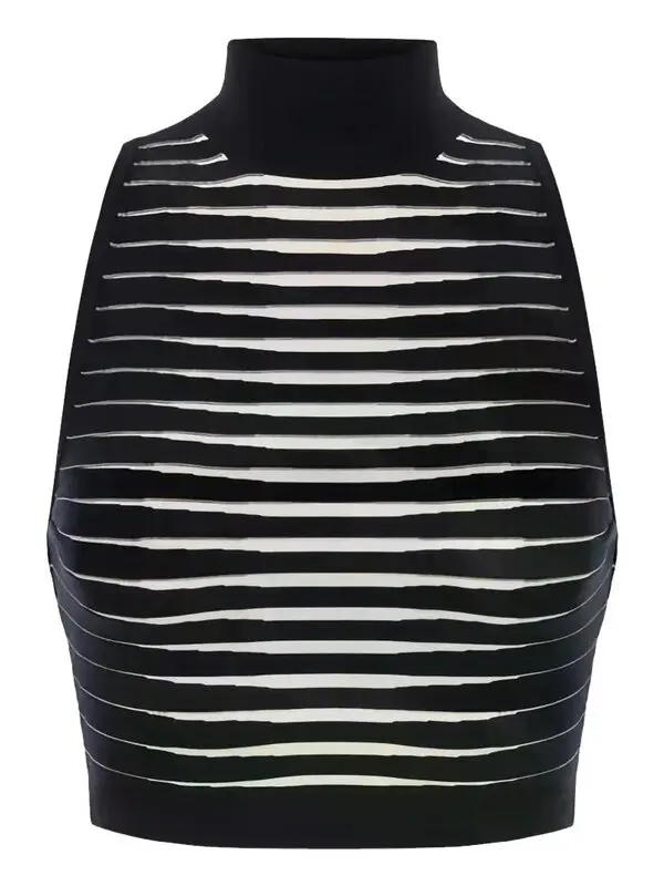 Elisabetta Franchi Zebra-jacquard Knit Top - Black