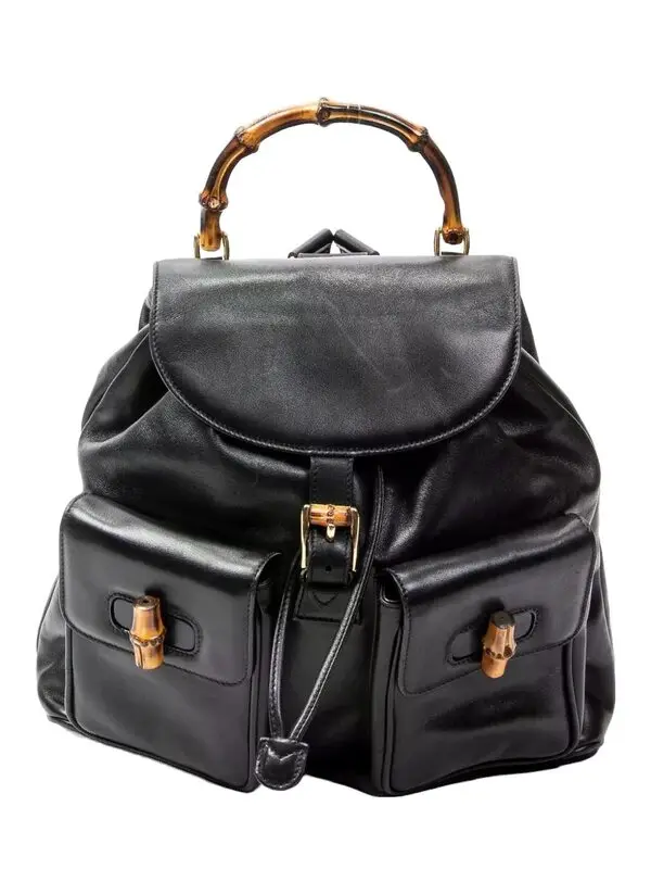 Gucci Large Bamboo Backpack - Black