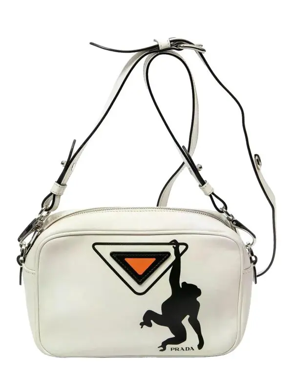 Prada Monkey Print Shoulder Bag - White