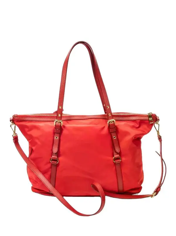 Prada Buckled Tote Bag - Red