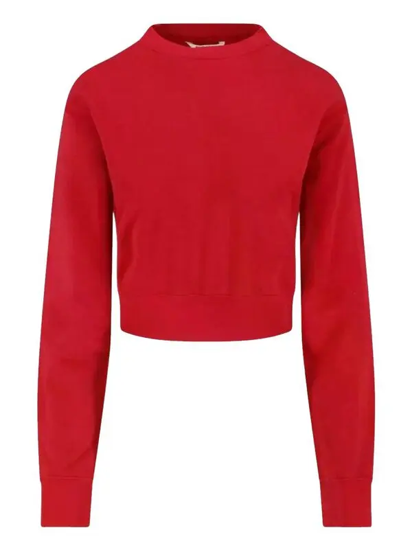 Auralee Cropped Long-sleeve Sweatshirt - Red