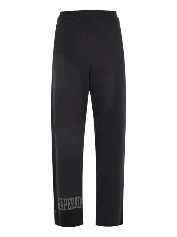 A PAPER KID Crystal-embellished Pleated Trousers - Black