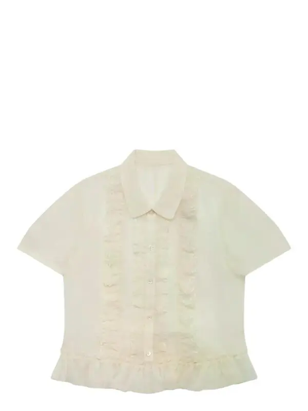 RENLI SU Sheer Ruffled Shirt - Neutrals