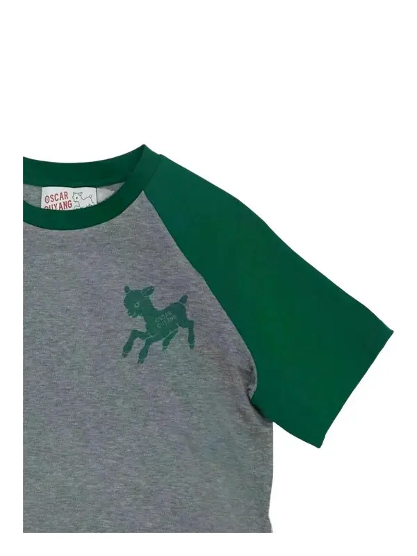 OSCAR OUYANG Raglan-sleeve Graphic-print T-shirt - Grey