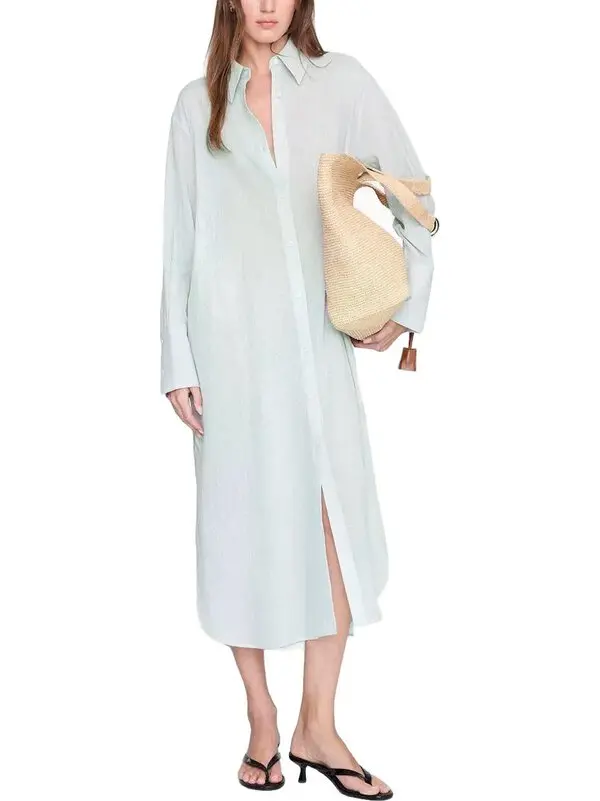 ANINE BING Noemi Striped Shirt Dress - Green