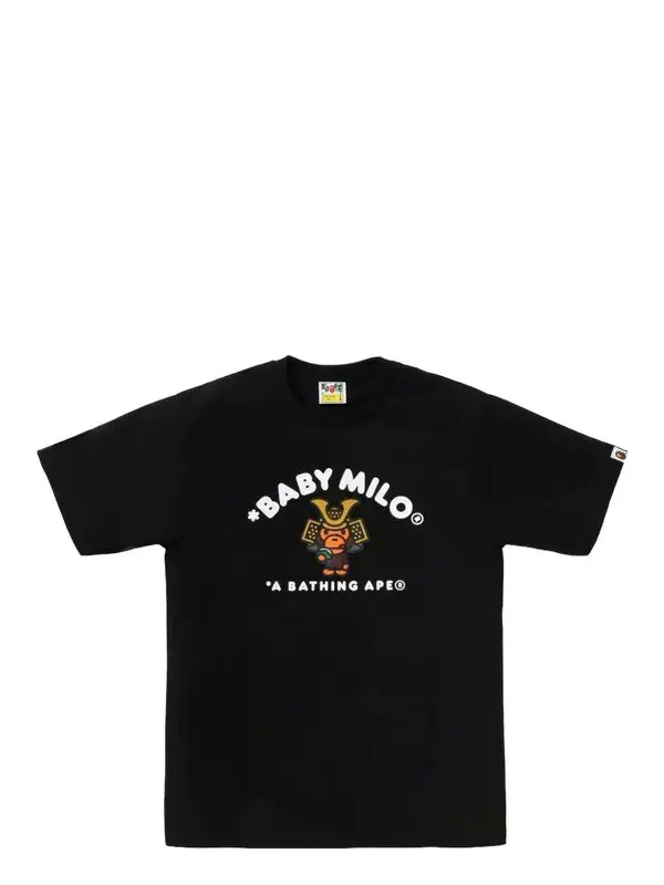 A BATHING APE Kabuto Baby Milo Graphic-print Cotton T-shirt - Black