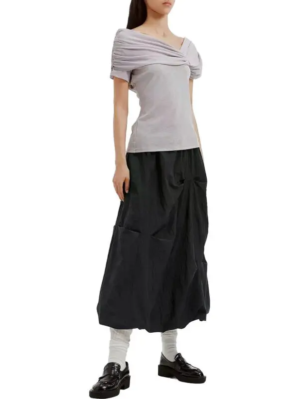 B+AB Draped Midi Skirt - Grey