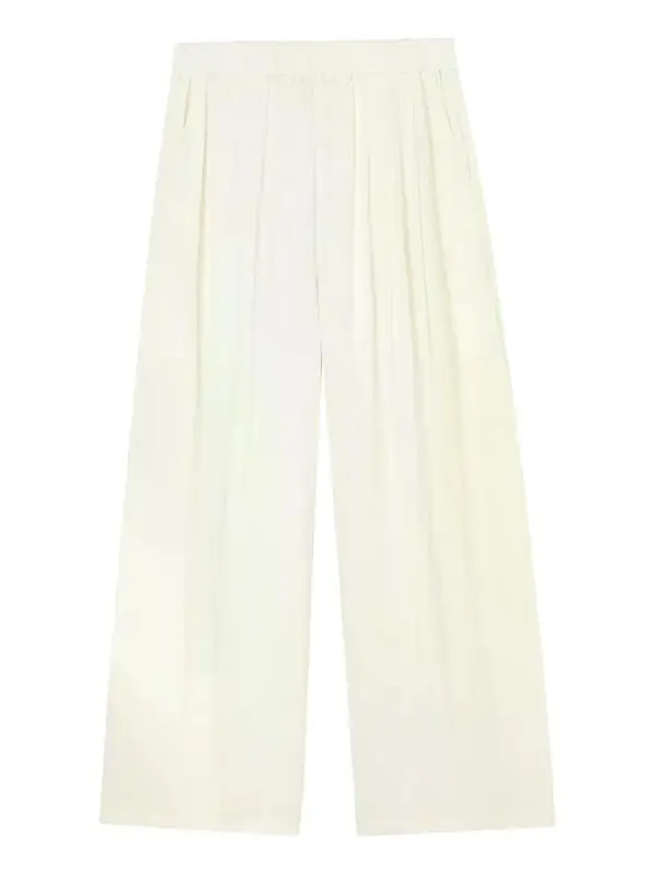 TOUT A COUP Elasticated Waistband Wide-leg Trousers - White