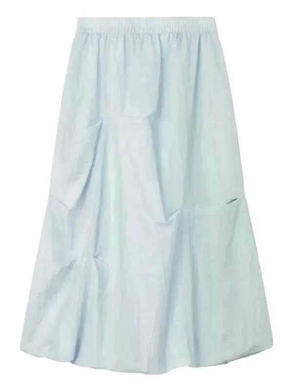 B+AB Elasticated Waist Balloon Hem Midi Skirt - Blue