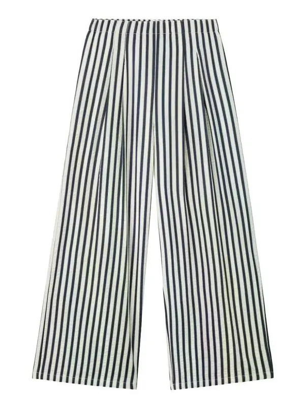 B+AB Striped Wide-leg Trousers - Blue