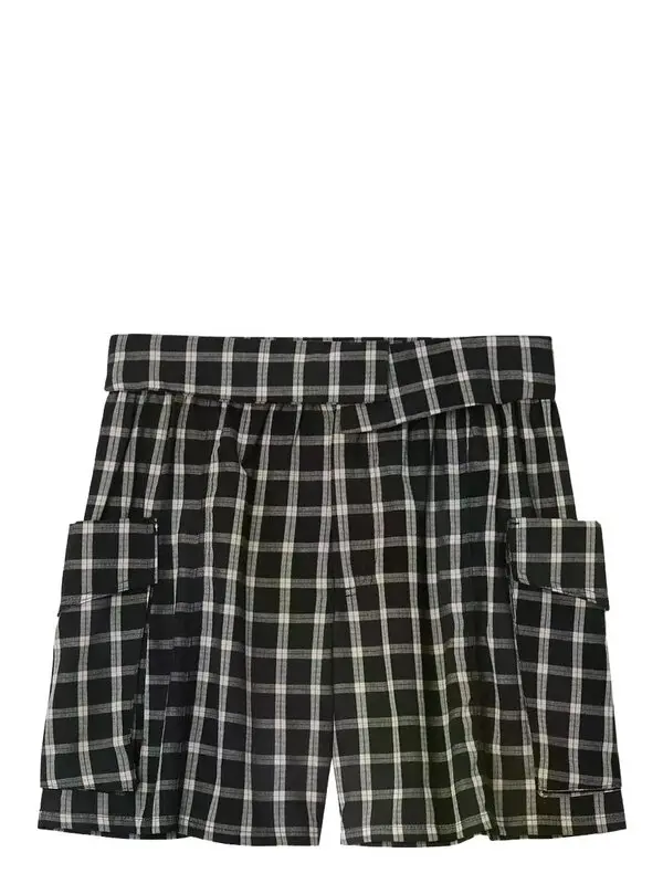 B+AB Check Pattern Shorts - Black
