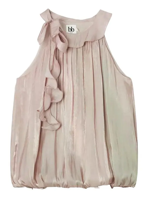 B+AB Ruffled-trim Halterneck Blouse - Pink