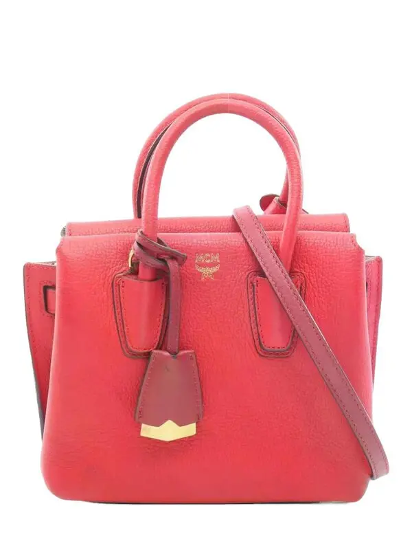 Mcm Mini Milla Two-way Leather Handbag - Red