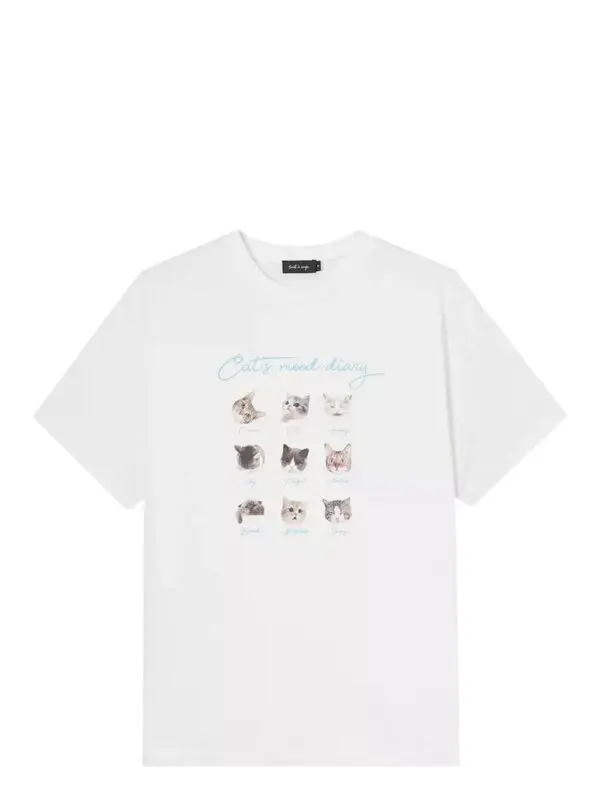TOUT A COUP Graphic Print Cotton T-shirt - White