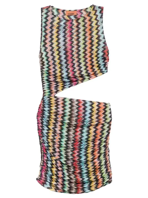 Missoni Zigzag-knit Cut-out Beach Dress - Black