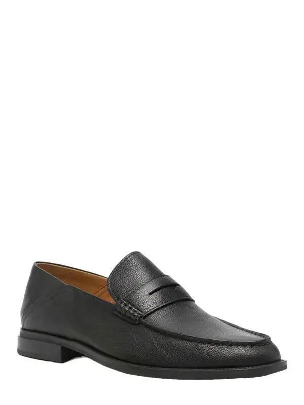 SERGIO MORETTI FIRENZE Leather Loafers - Black